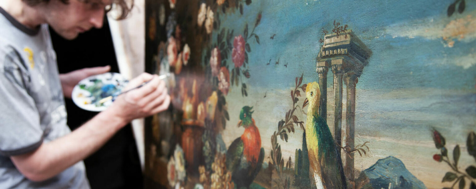 How do you clean oil paintings at home?