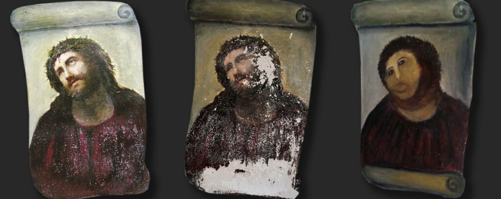 Botched art restorations - how would a professional restore them?