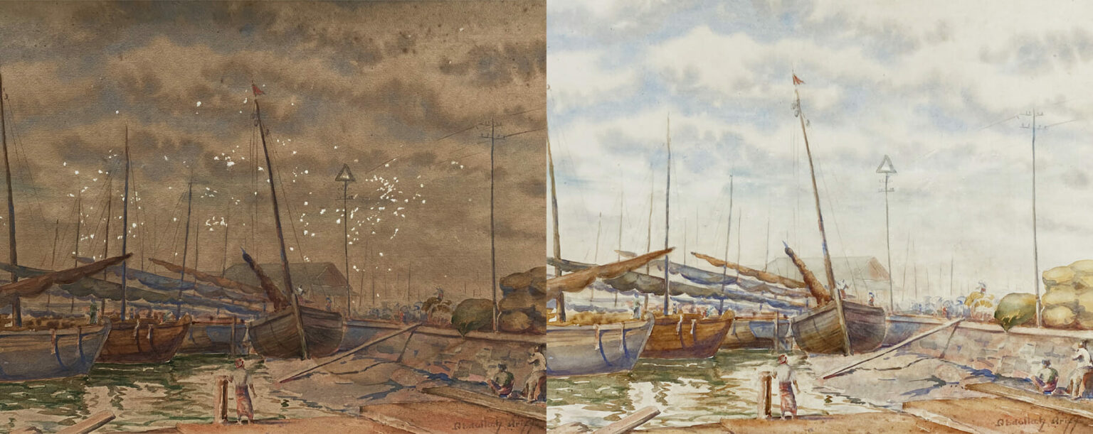 Common damage to watercolour paintings