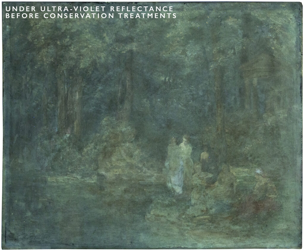 Talbot Hughes painting hidden beneath coal fire contamination