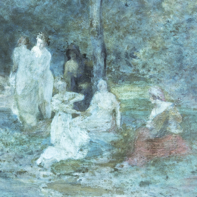 Talbot Hughes painting hidden beneath coal fire contamination