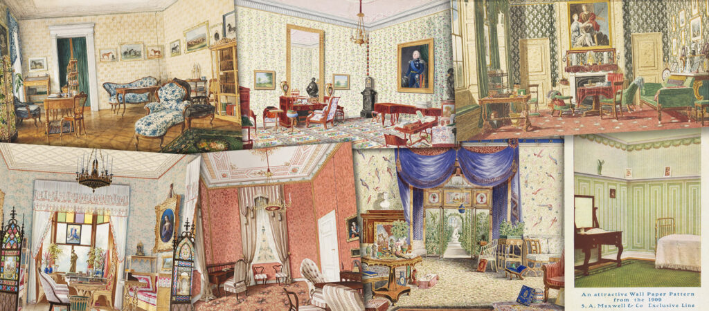 Illustrated interiors: the history and restoration of antique wallpaper