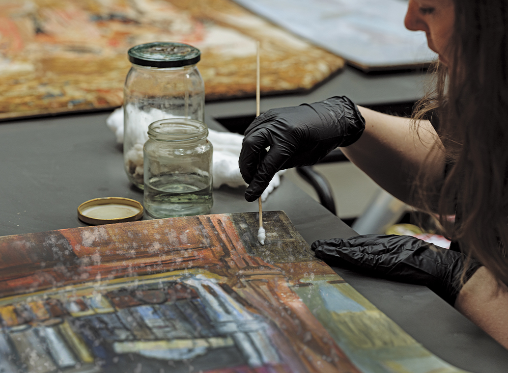 Mould damaged painting restoration | Fine Art Restoration Company