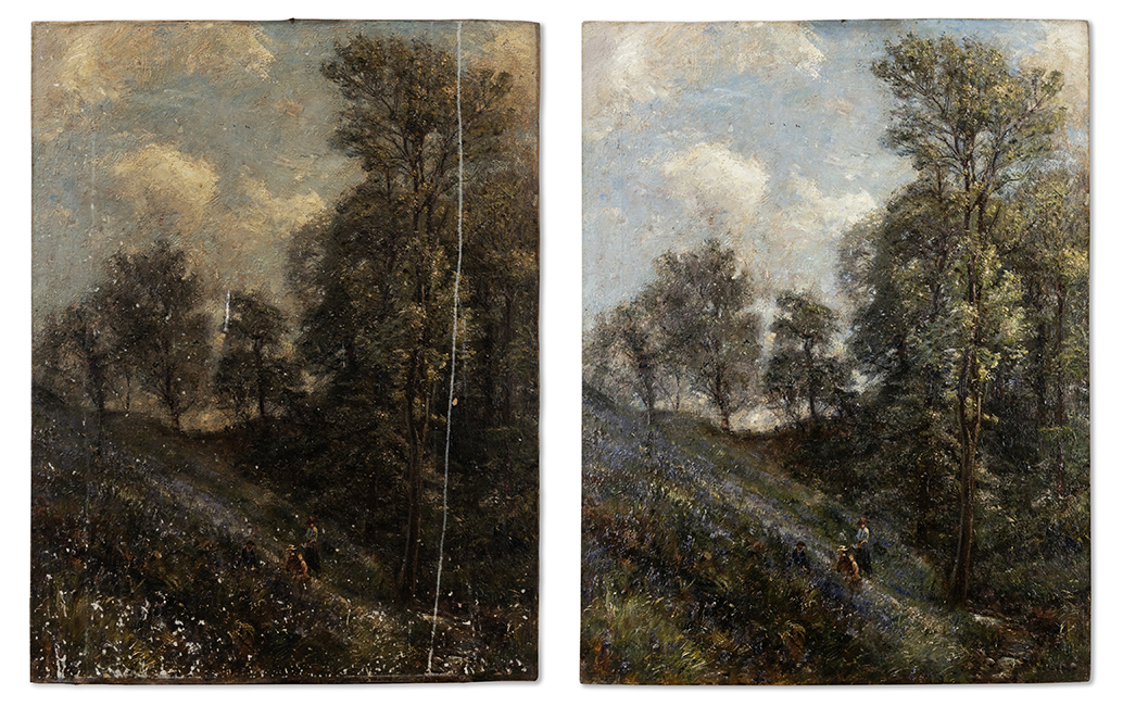 Water damaged painting restoration | Fine Art Restoration Co